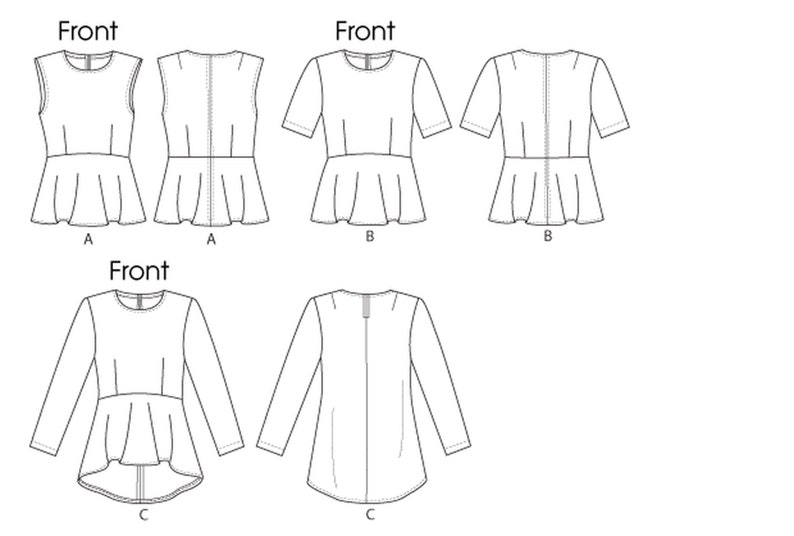 Easy Vogue Sewing Pattern for Womens Tops, Peplum Tops, Tank Top, Long ...