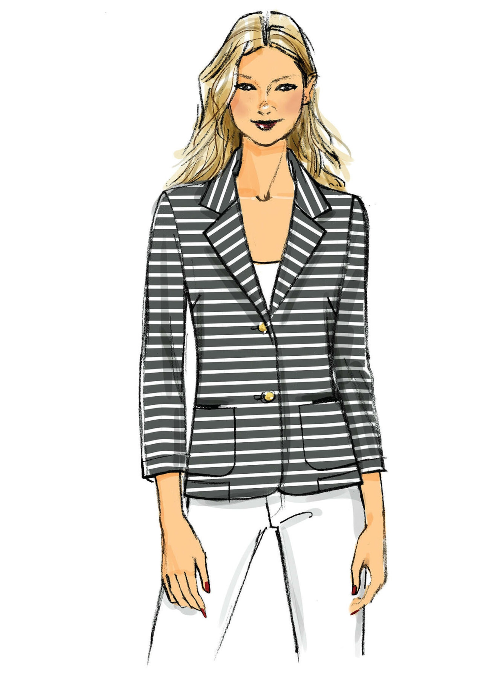 Sewing Pattern for Womens Jacket, Womens Blazer, Button Front Jacket ...