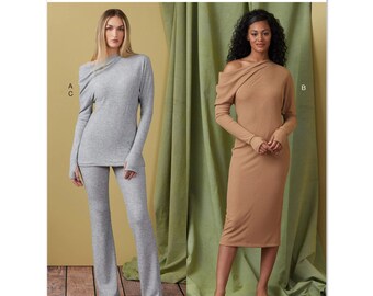 Easy Sewing Pattern for Women's Vest, Top, Dress, and Pants, Knit Dress ...