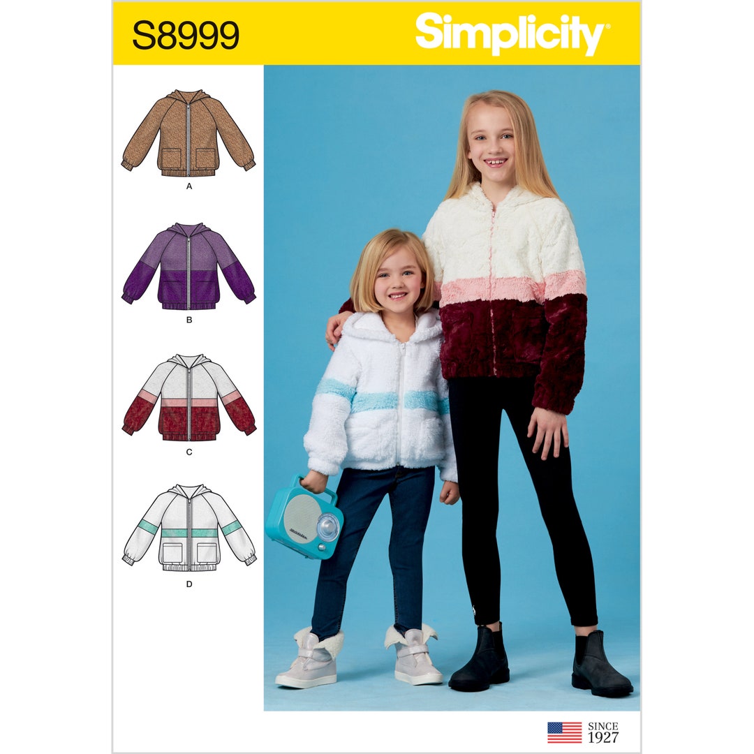 Sewing Pattern for Girls Jackets, Girls Zip Front Hoodie, Knit Jacket ...