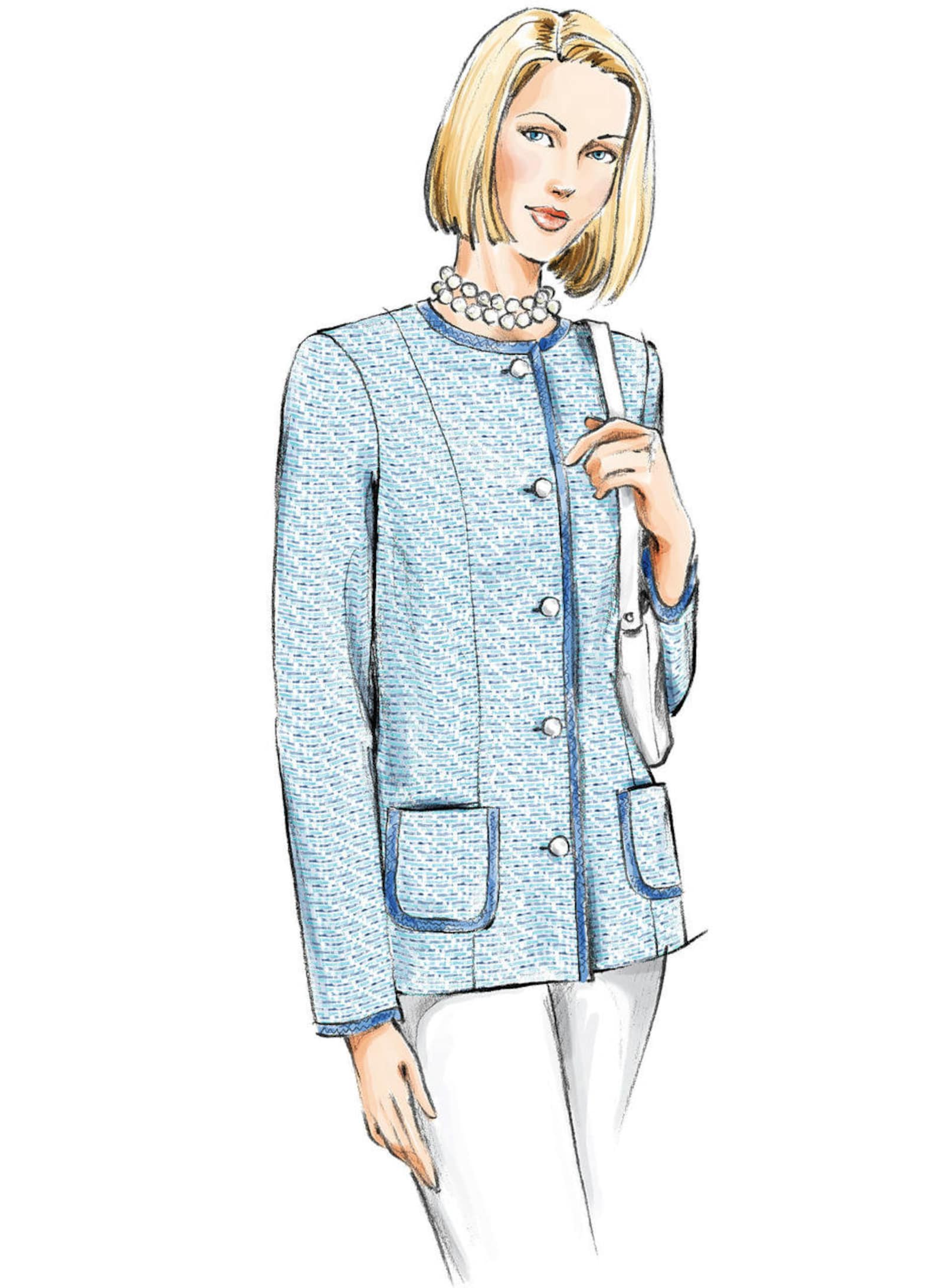 Easy Vogue Sewing Pattern for Womens Jackets, Button Front Jacket ...