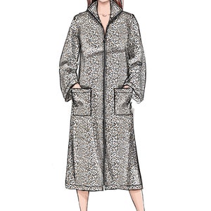 Sewing Pattern for Women's Robe, Zip Front Robe, House Dress, Hooded ...