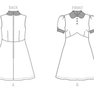 Vogue Sewing Pattern for Women's Dress, Puff Sleeve Dress, Peter Pan ...