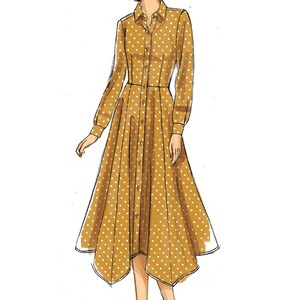 Easy Sewing Pattern for Womens Dress, Fit and Flare Dress, Button Front ...