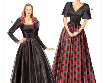 Sewing Pattern for Womens Dress, Fit and Flare Dress, Square Neckline ...
