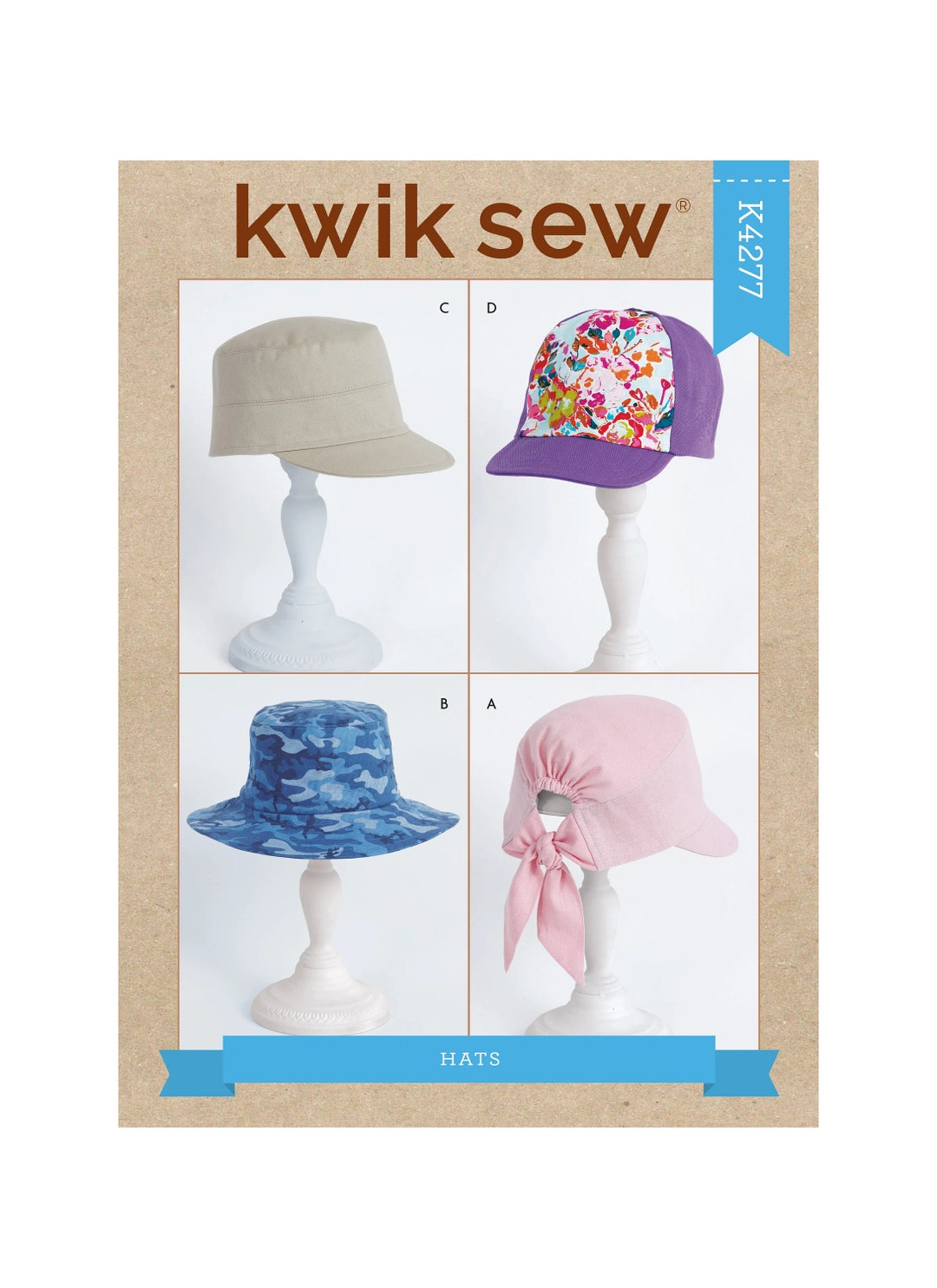 Sewing Pattern for Women's and Childrens Hats, Women's Visor, Bucket ...