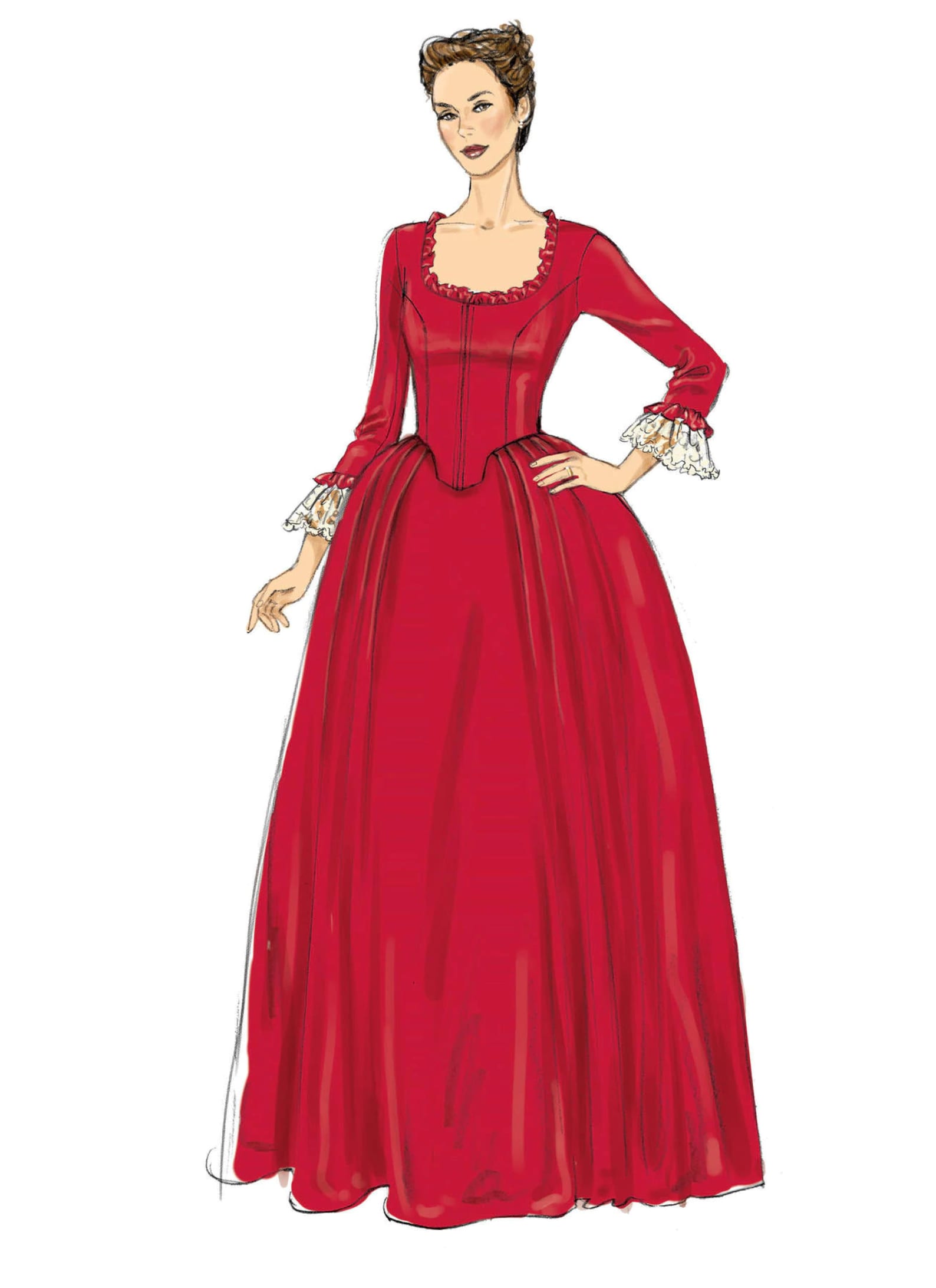 Sewing Pattern for Womens 18th Century Dress Costume, Cosplay ...