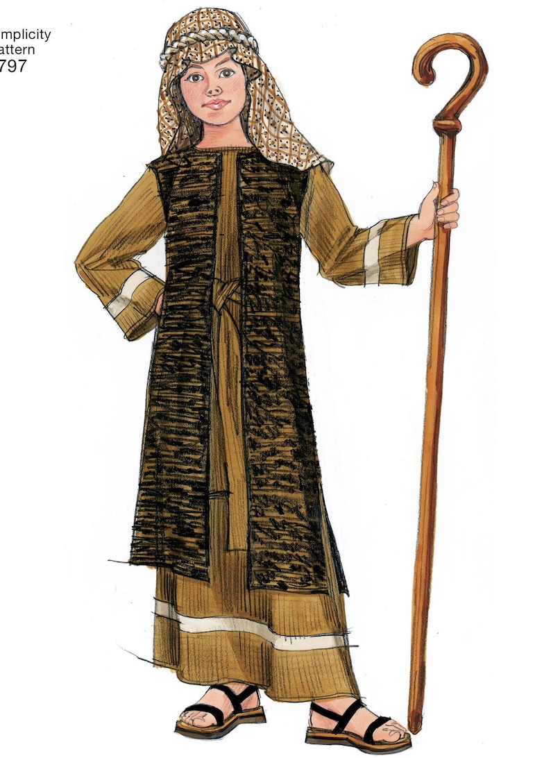 Sewing Pattern for Girls and Boys Costumes, Biblical Costume, Nativity ...