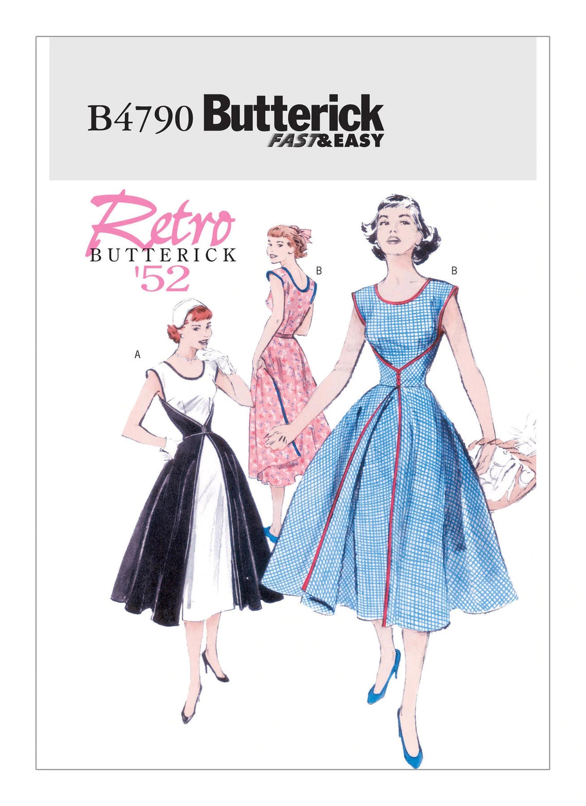Easy Sewing Pattern for Women's Dress, Vintage 50s Style Dress, Wrap ...