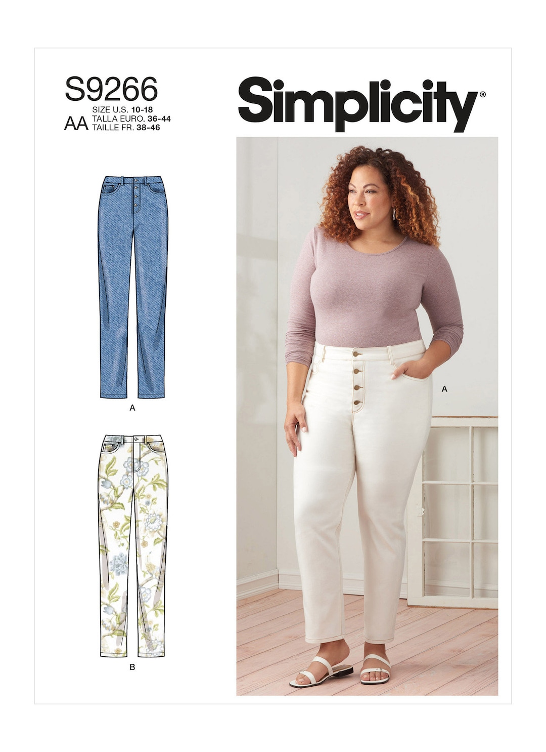 Sewing Pattern for Womens Pants, High Waisted Pants, Straight Leg Pants ...