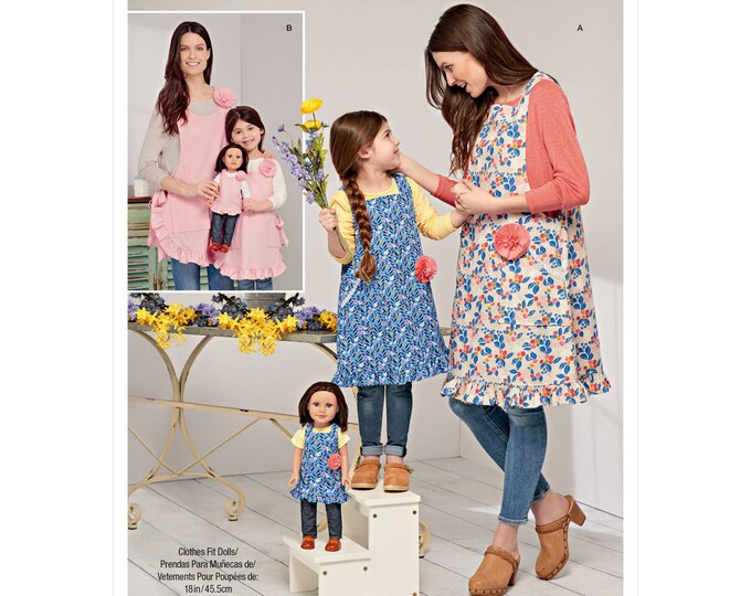 Sewing Pattern for Womens and Girl's Apron, Garden Apron, Pullover ...