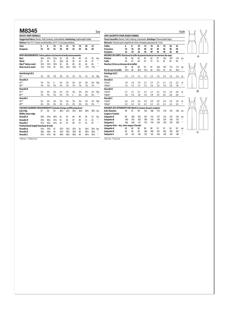 Sewing Pattern for Womens Dress, Womens Overalls, Denim Jumper, Overall ...