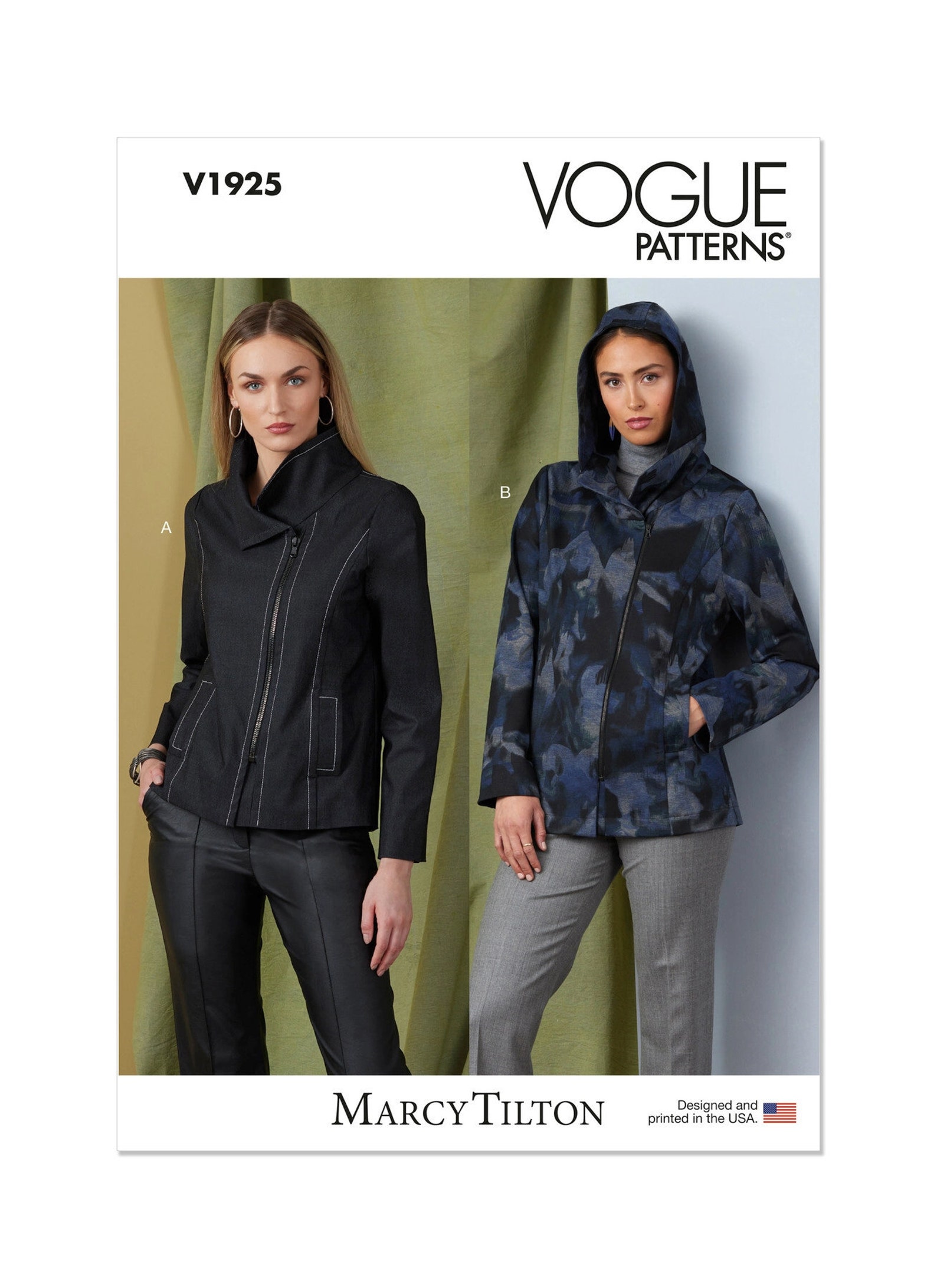 Vogue Sewing Pattern for Womens Jackets, Zip Front Jacket, Hooded ...