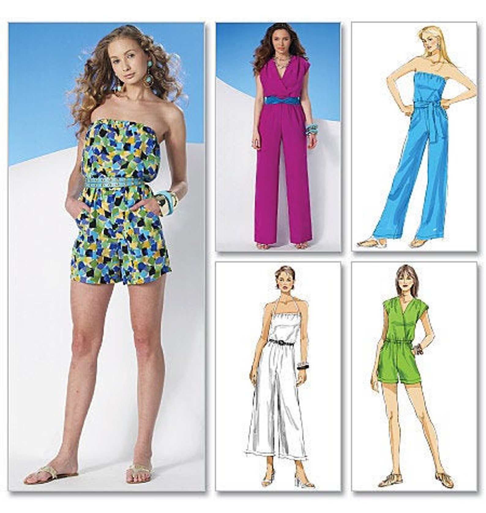 Easy Sewing Pattern for Womens Jumpsuit and Romper Strapless - Etsy