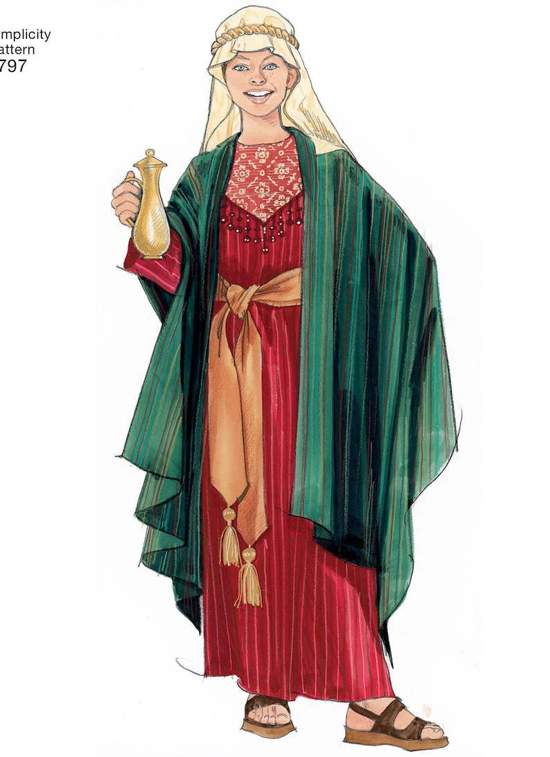 Sewing Pattern for Girls and Boys Costumes, Biblical Costume, Nativity ...