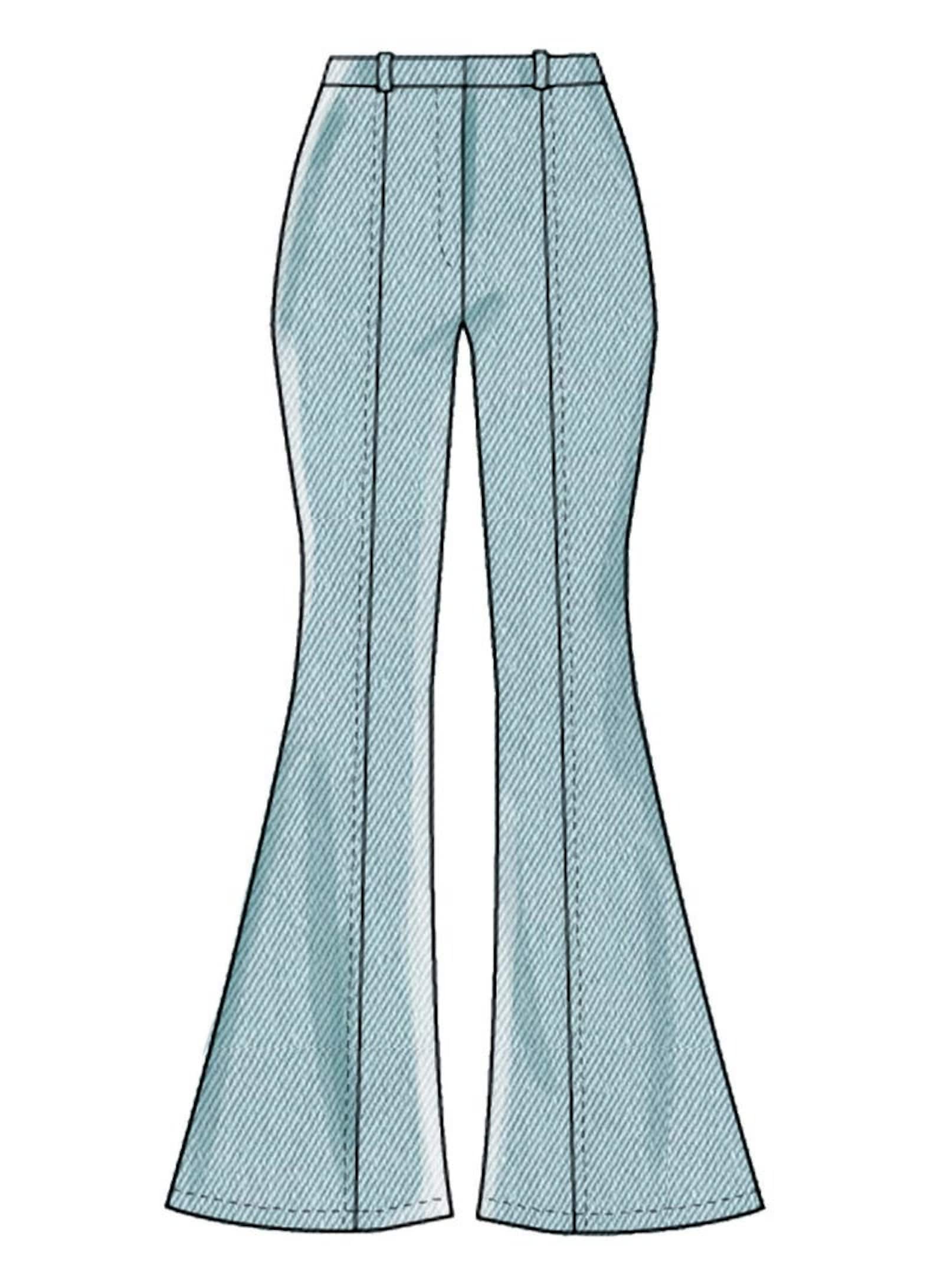 Sewing Pattern for Womens Bell Bottom Jeans Denim Jeans 70s - Etsy