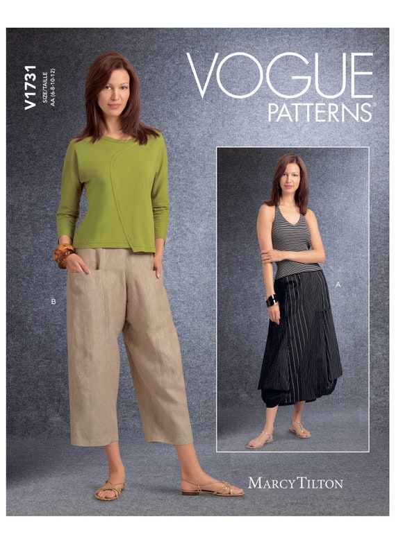 Vogue Sewing Pattern for Womens Pants and Skirt Pattern Loose | Etsy