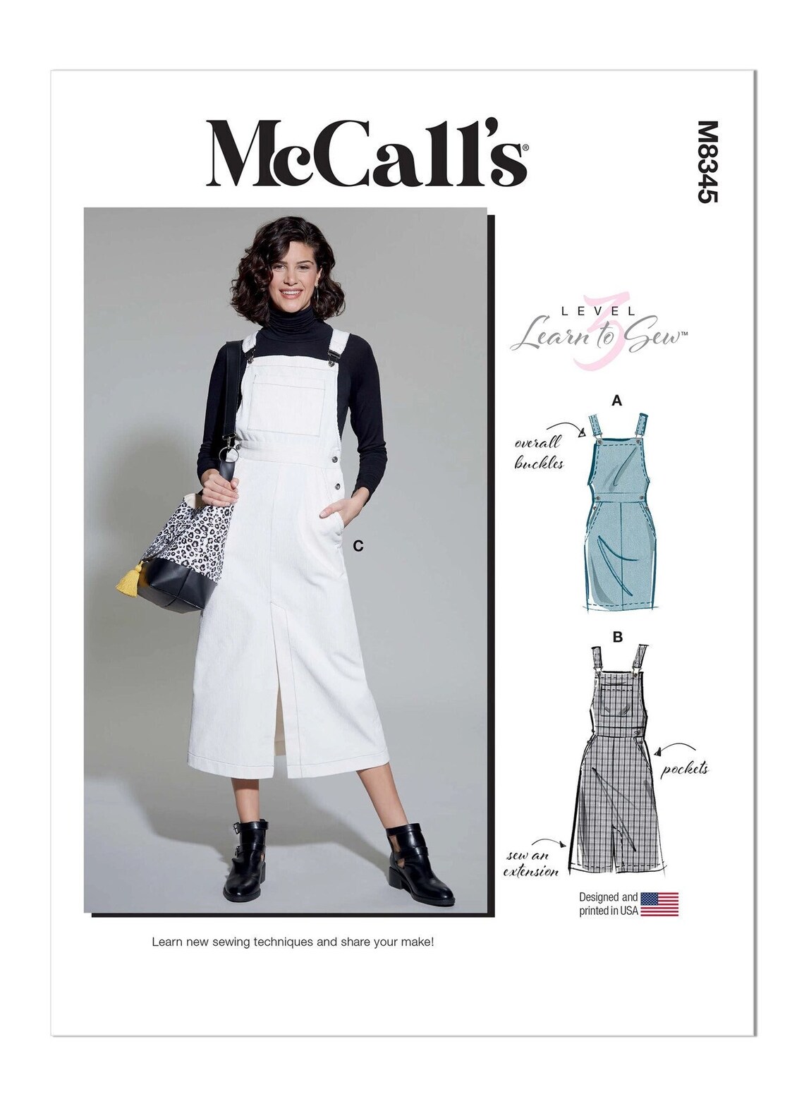 Sewing Pattern for Womens Dress, Womens Overalls, Denim Jumper, Overall ...