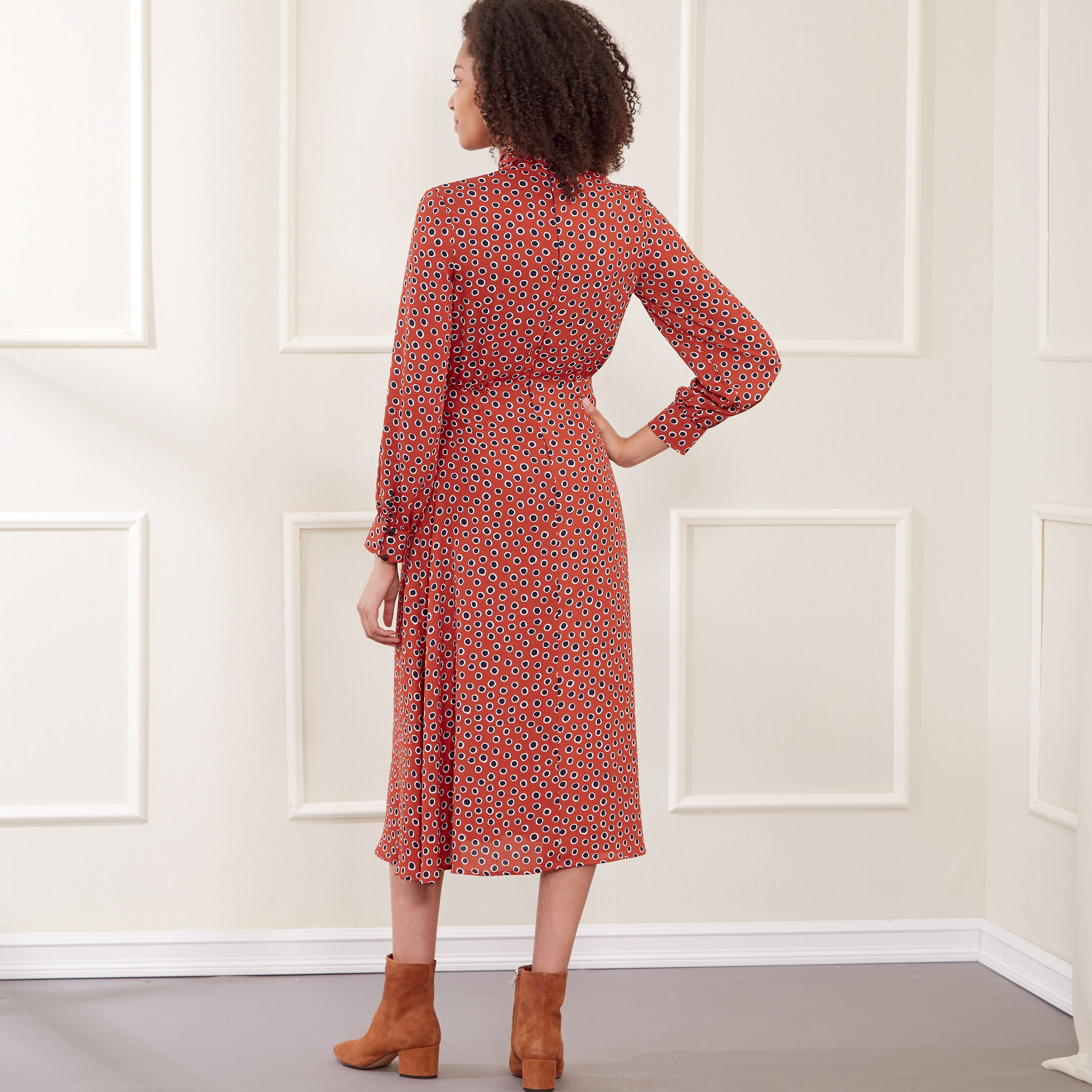 Sewing Pattern for Womens Dress, Long Sleeve Dress, Midi Dress, Winter ...