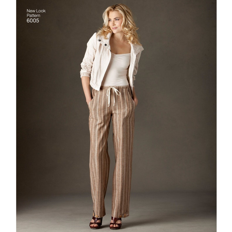 Sewing Pattern for Womens Pants, Cargo Pants, Drawstring Pants, Wide ...