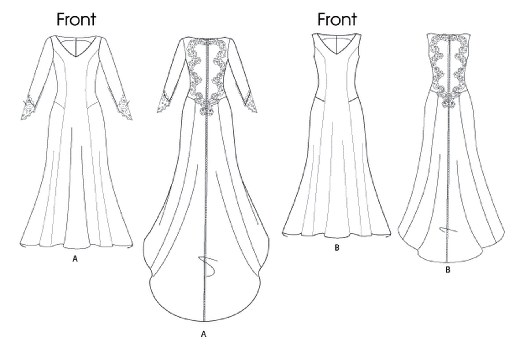 Sewing Pattern for Women's Wedding Dress, Bridal Gown Pattern, Dress ...