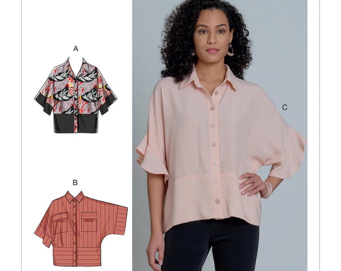 Easy Sewing Pattern for Women's Tops, Button Front Tops, Womens Tunic ...