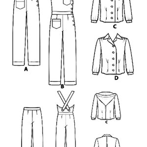 Sewing Pattern for Womens Overalls, Pants, and Tops, Apron Back ...