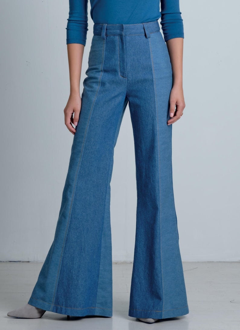 Sewing Pattern for Womens Bell Bottom Jeans Denim Jeans 70s - Etsy