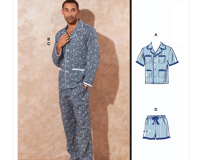 Sewing Pattern for Mens Pajamas, Pajama Shorts, Pajama Tops and Pants ...