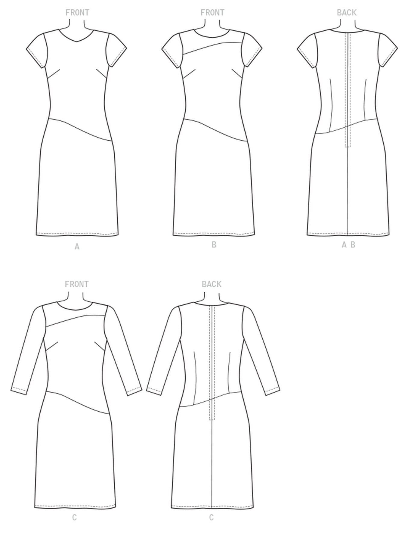 Easy Sewing Pattern for Womens Dress Fitted Dress Basic - Etsy