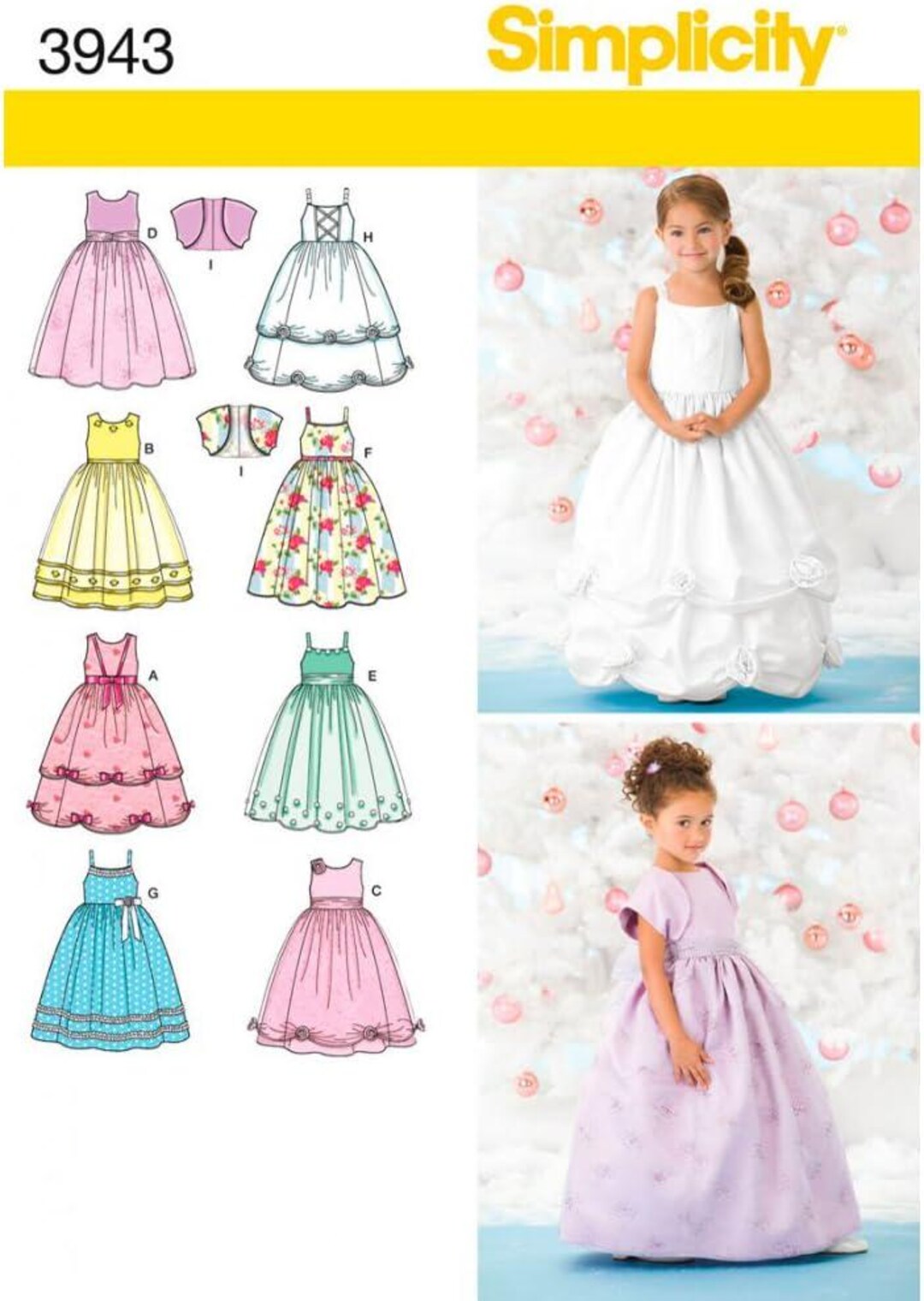 Sewing Pattern for Girls Dress, Girls Formal Dress, Maxi Dress, Flower ...