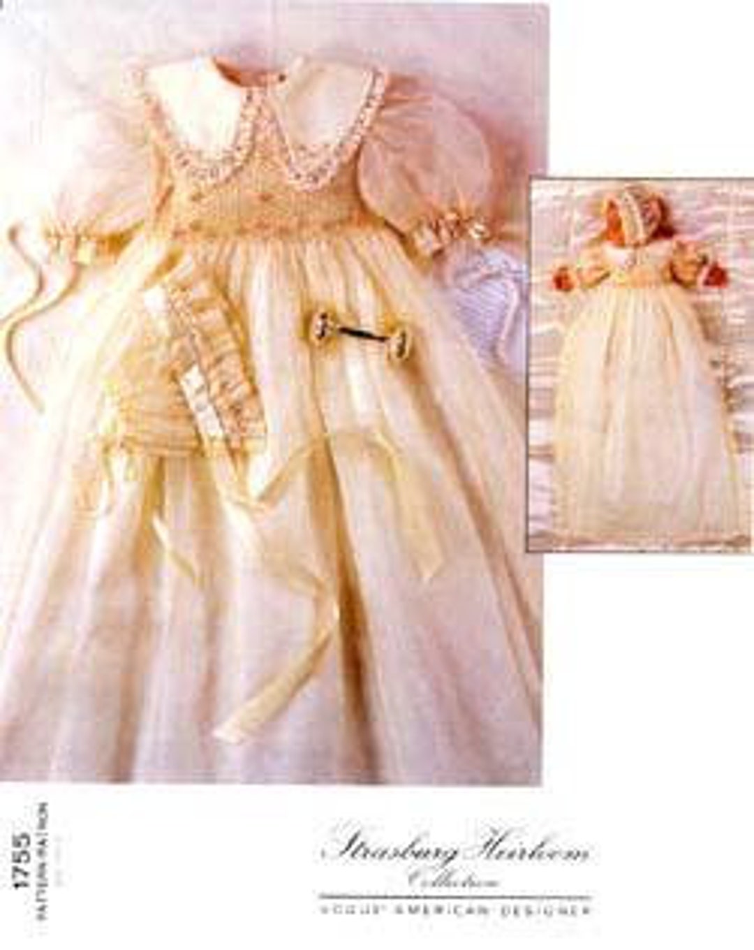 Vogue Sewing Pattern for Baby Christening Gown and Baby Bonnets ...