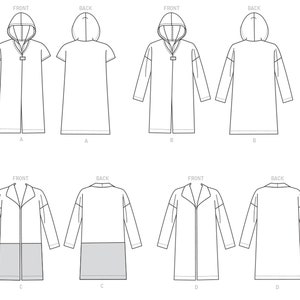 Easy Sewing Pattern for Women's Jacket, Long Coat Pattern, Shawl Collar ...