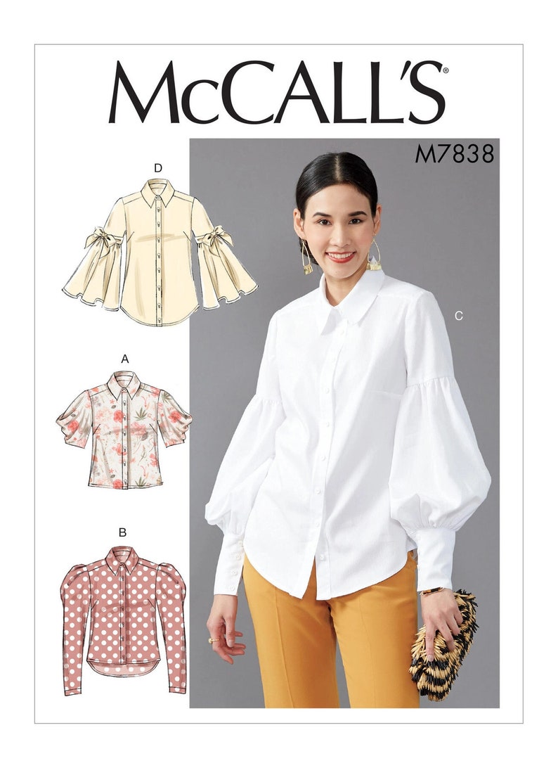 Sewing Pattern for Womens Tops, Long Sleeve Tops, Button Front Tops ...
