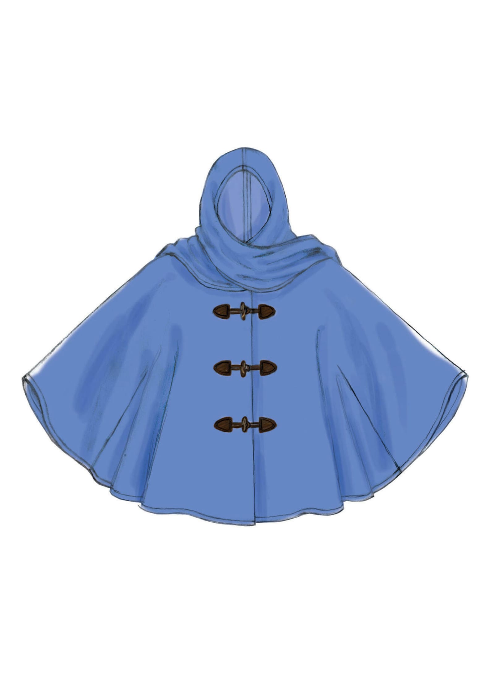 Sewing Pattern for Womens Cape Jacket Hooded Poncho Button - Etsy