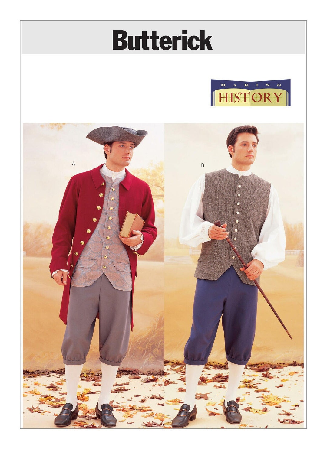 Sewing Pattern for Mens Costume, Revolutionary War Costume Pattern ...