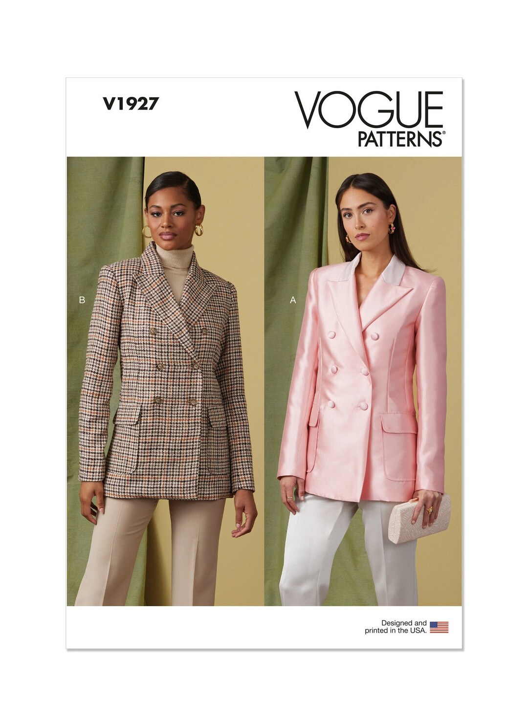 Vogue Sewing Pattern for Womens Jacket, Blazer Jacket, Double Breasted Jacket, Lined Coat, Vogue ...