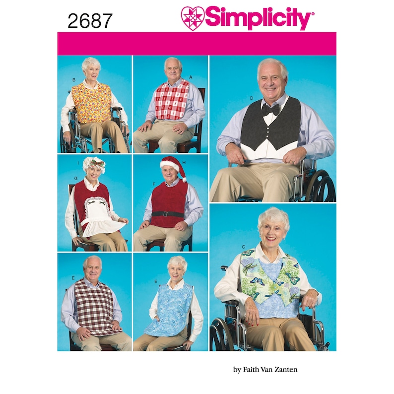 Sewing Pattern for Adult Bibs and Hats, Clothing Protectors, Elderly ...