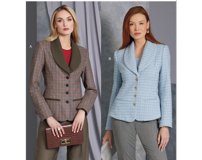 Vogue Sewing Pattern for Womens Jacket, Blazer Jacket, Double Breasted Jacket, Lined Coat, Vogue ...