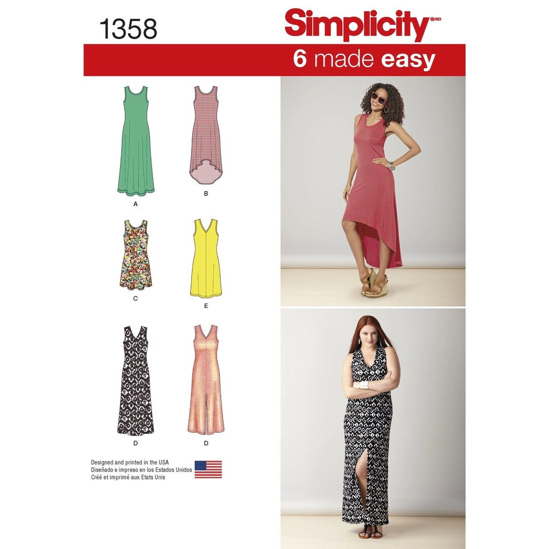Easy Sewing Pattern for Women's Knit Dress, Maxi Dress, Summer Dress ...