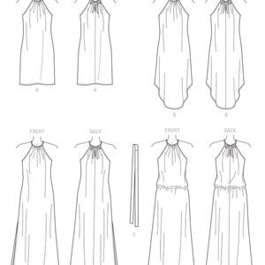 Easy Sewing Pattern for Women's Dress, Halter Neck Dress, Maxi Dress ...