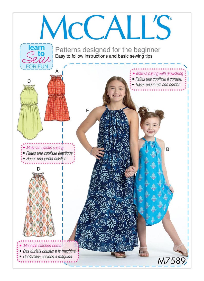 Sewing Pattern for Girls and Teen Girls Dress, Girls Maxi Dress, Summer ...