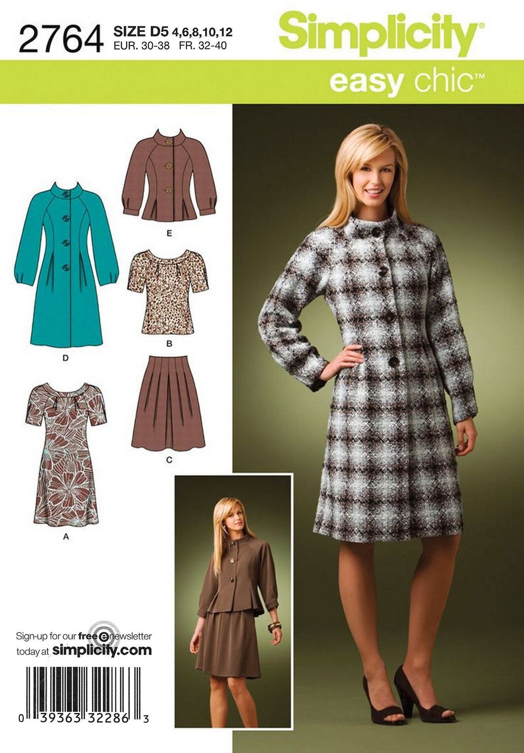 Sewing Pattern for Women's Jacket, Dress, Top, and Skirt, Winter Jacket ...