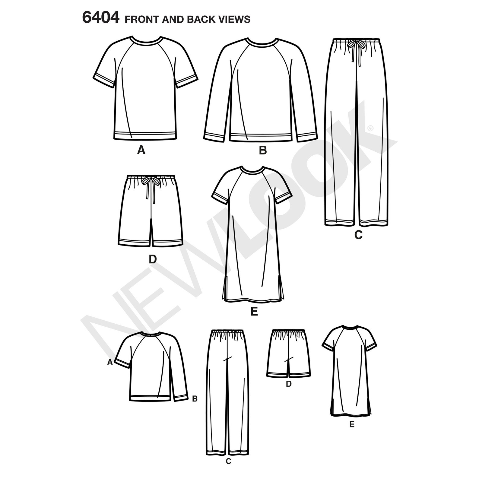Easy Sewing Pattern for Men's and Women's Pajamas, Pajama Bottoms, Top ...