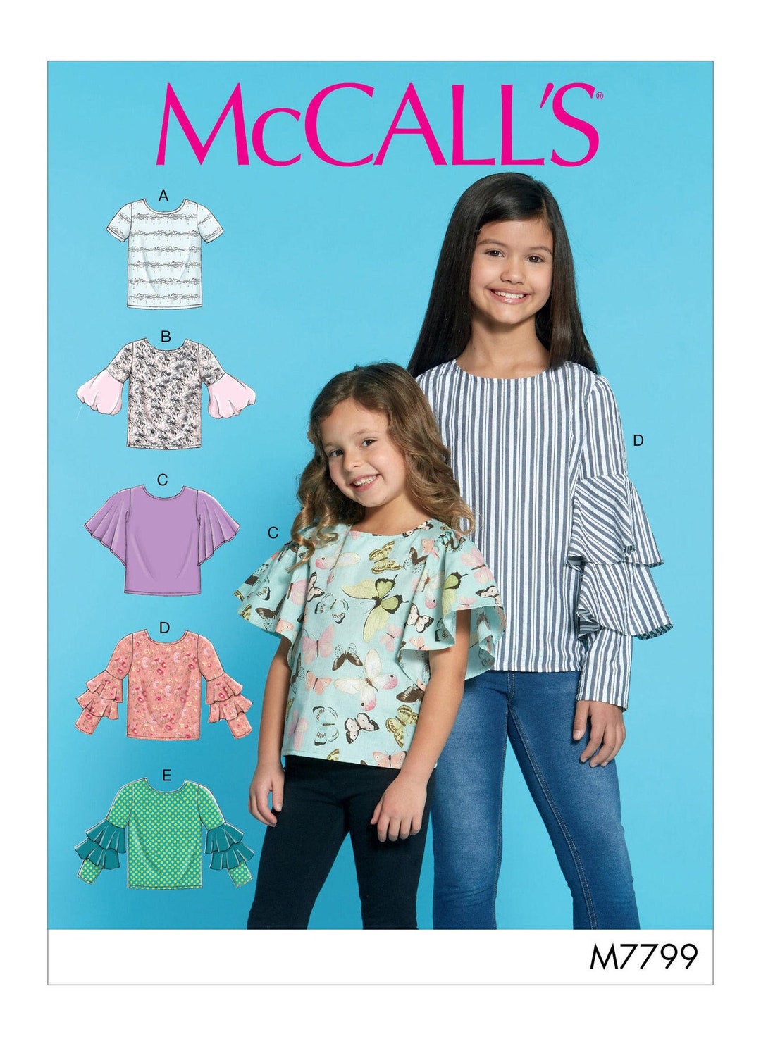 Easy Sewing Pattern for Childrens and Girls Tops, Long Sleeve Tops ...