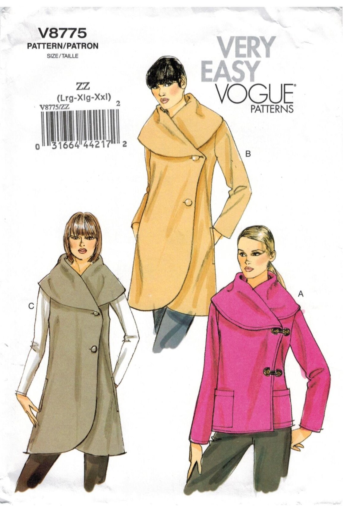 Vogue Sewing Pattern for Womens Jacket and Vest Button Front - Etsy