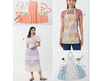 Sewing Pattern for Women's Aprons, Pullover Apron, Gardening Apron ...