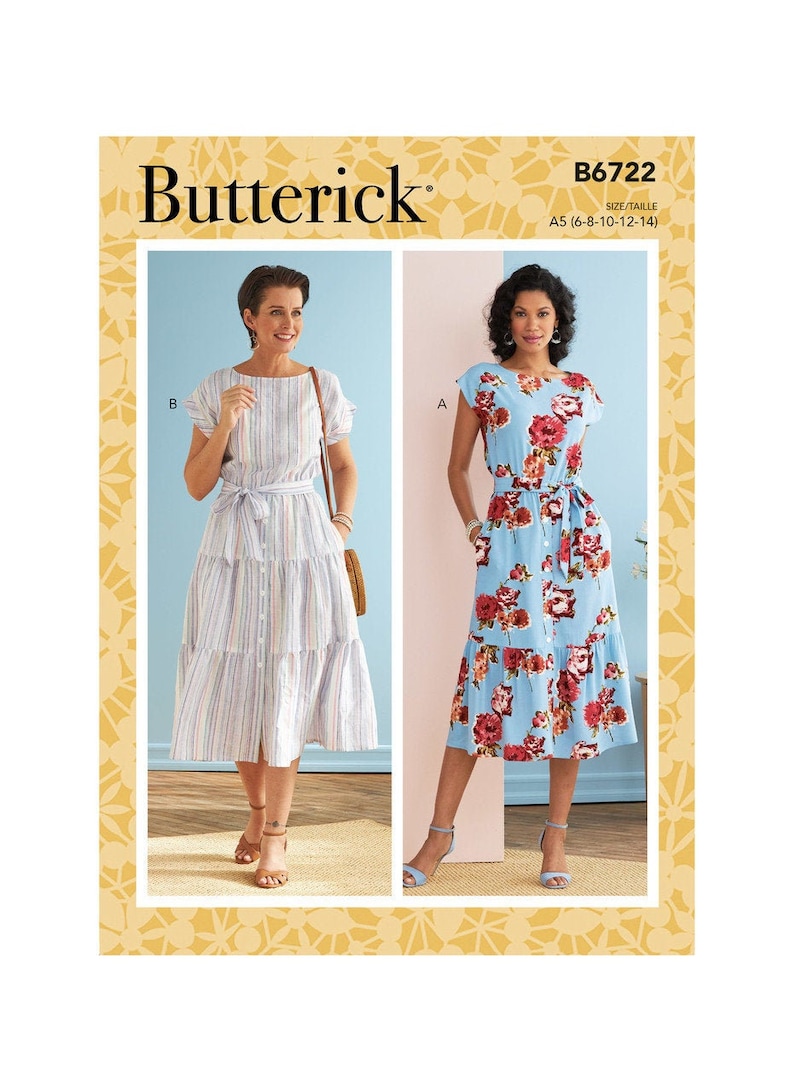 Easy Sewing Pattern for Womens Dress, Tiered Dress, Summer Dress, Midi ...