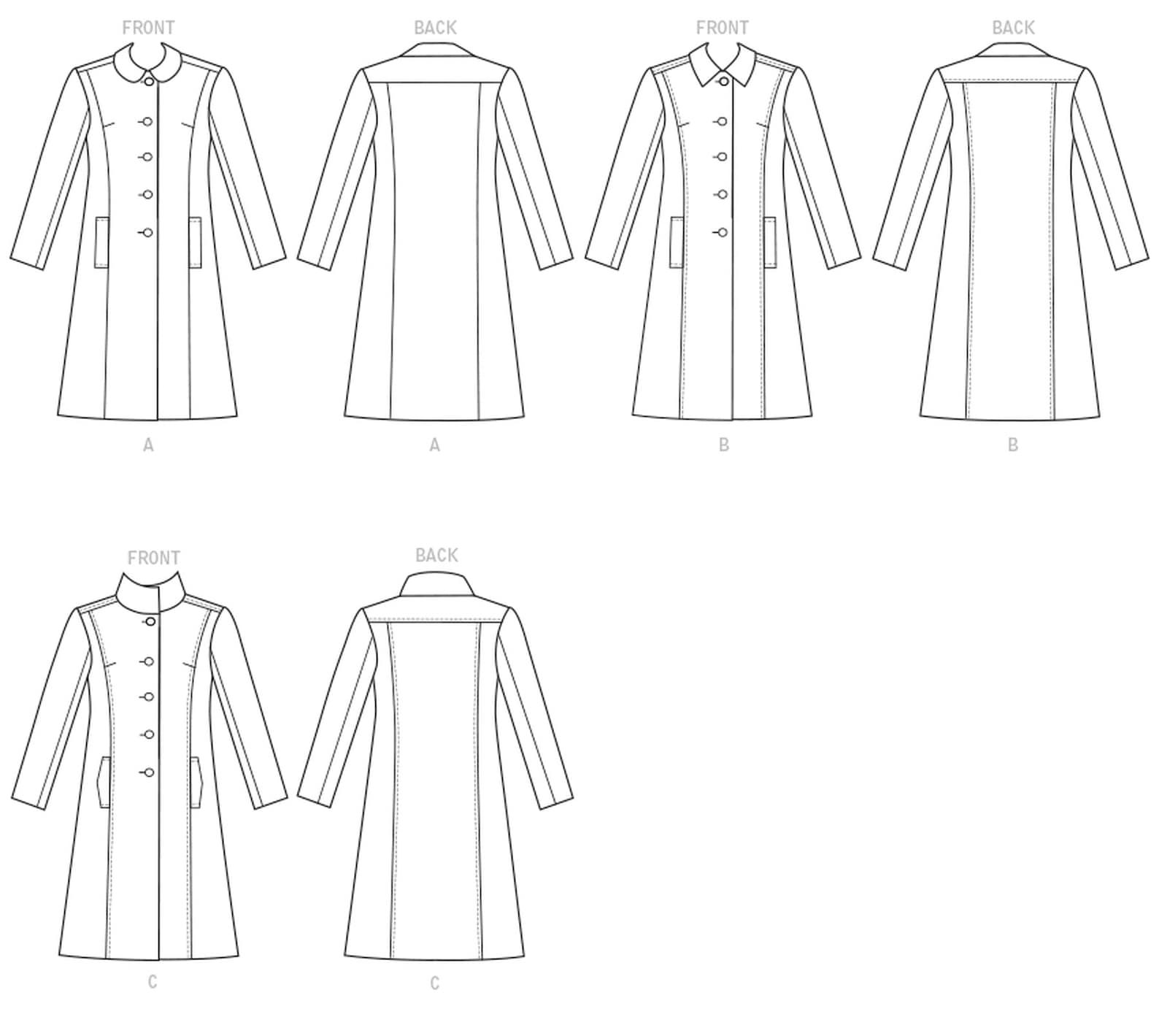 Sewing Pattern for Womens Jacket Button Front Jacket Winter | Etsy