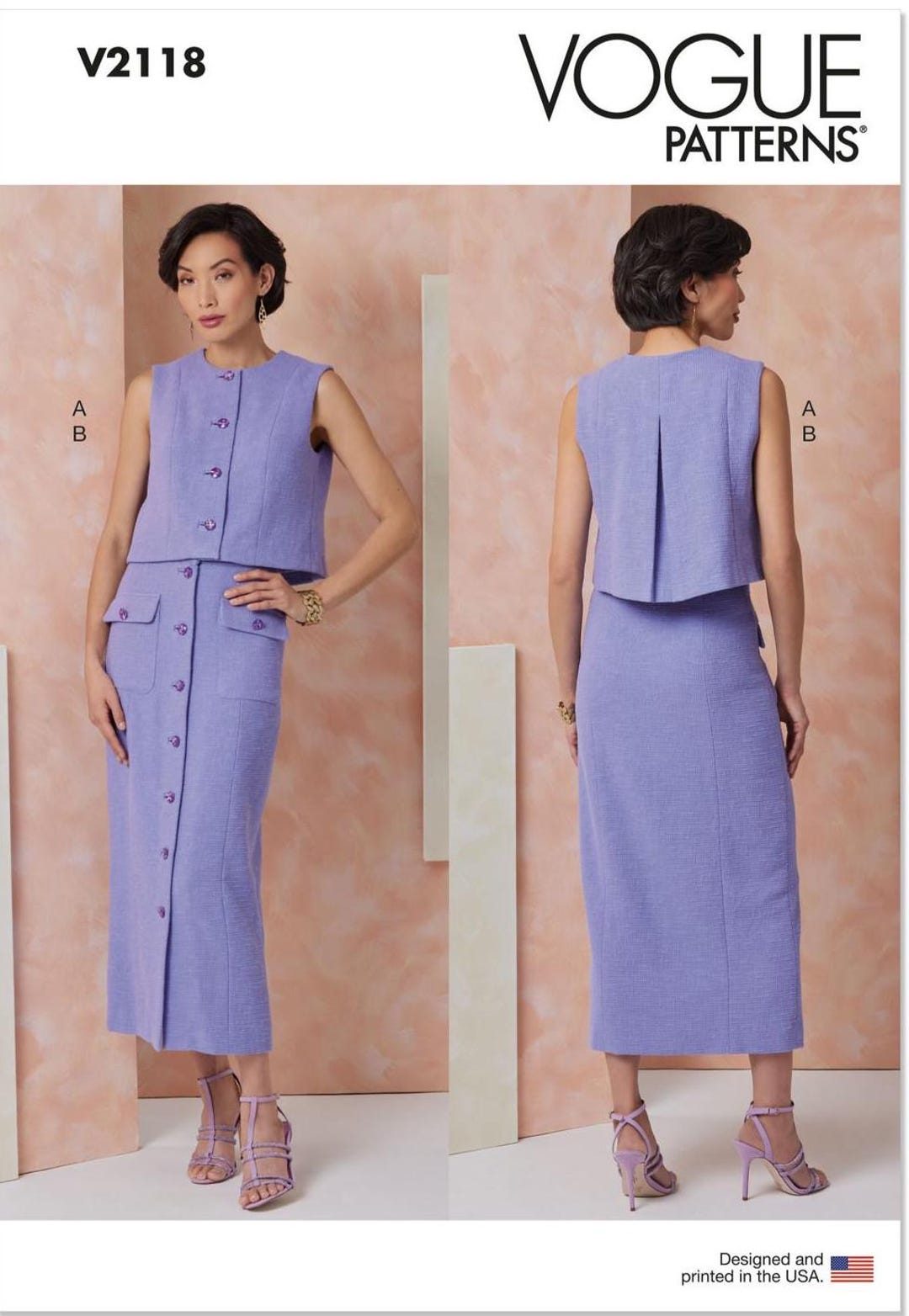 Vogue Sewing Pattern for Womens Tops and Skirt, Maxi Skirt, Tank Tops ...